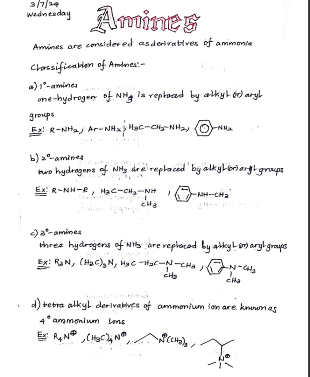 Organic Chemistry Amine Notes for JEE,NEET,CBSE&CISCE - Studigoo | Sell ...