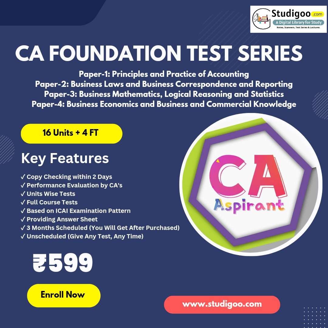 CA FOUNDATION TEST SERIES StudiGoo ca-foundation-test-series-studigoo