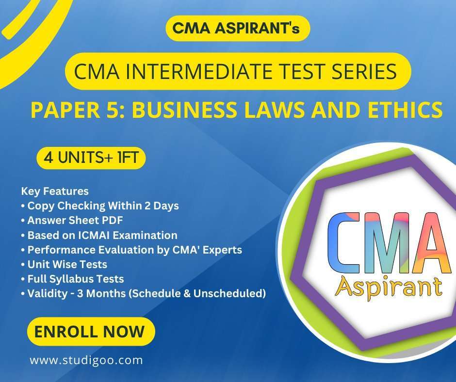 CMA Intermediate Test Series : Business Laws and Ethics - CMA Aspirant ...