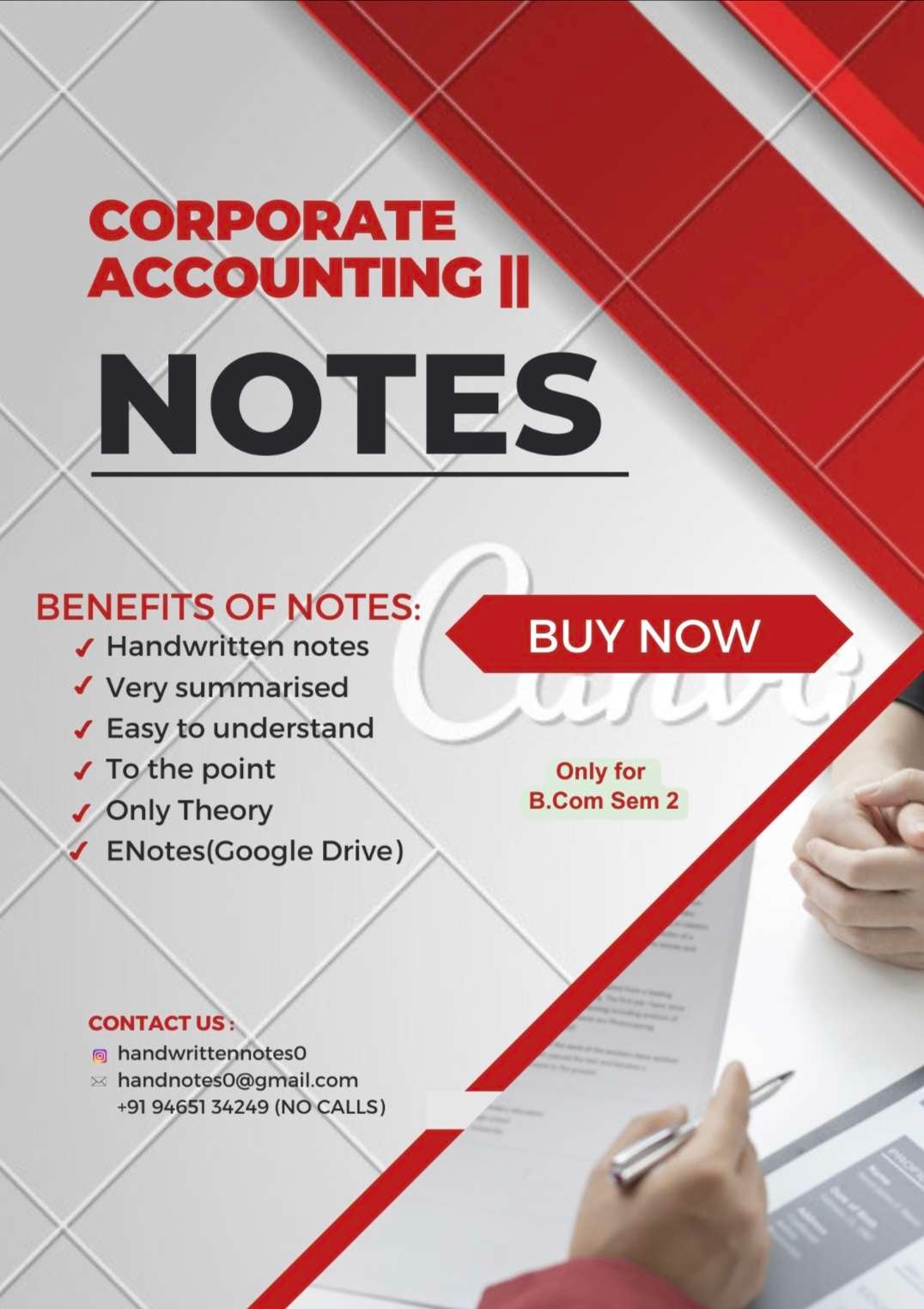Handwritten Notes of Corporate Accounting - StudiGoo